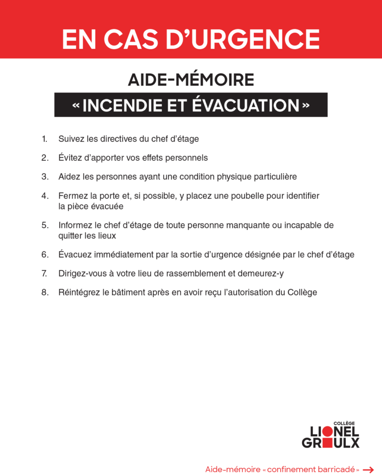 Mesures d’urgence - Collège Lionel-Groulx